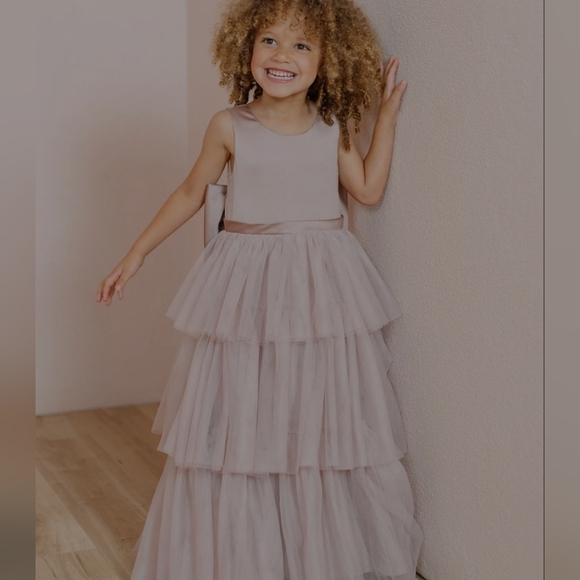 Revelry | Dresses | Champagne Light Gold Tiered Ruffle Layered Kids ...